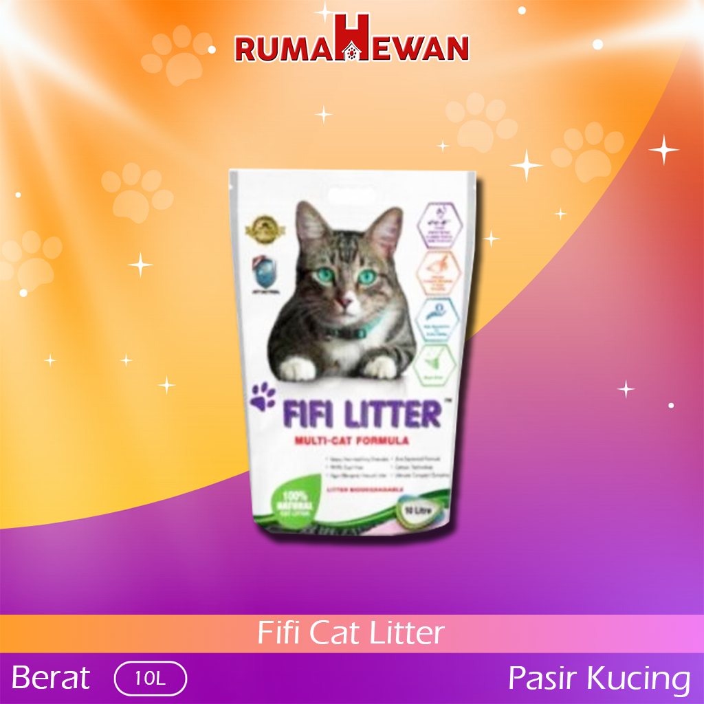 Jual Fifi Cat Litter White 10L Pasir Gumpal Kucing Premium | Shopee ...