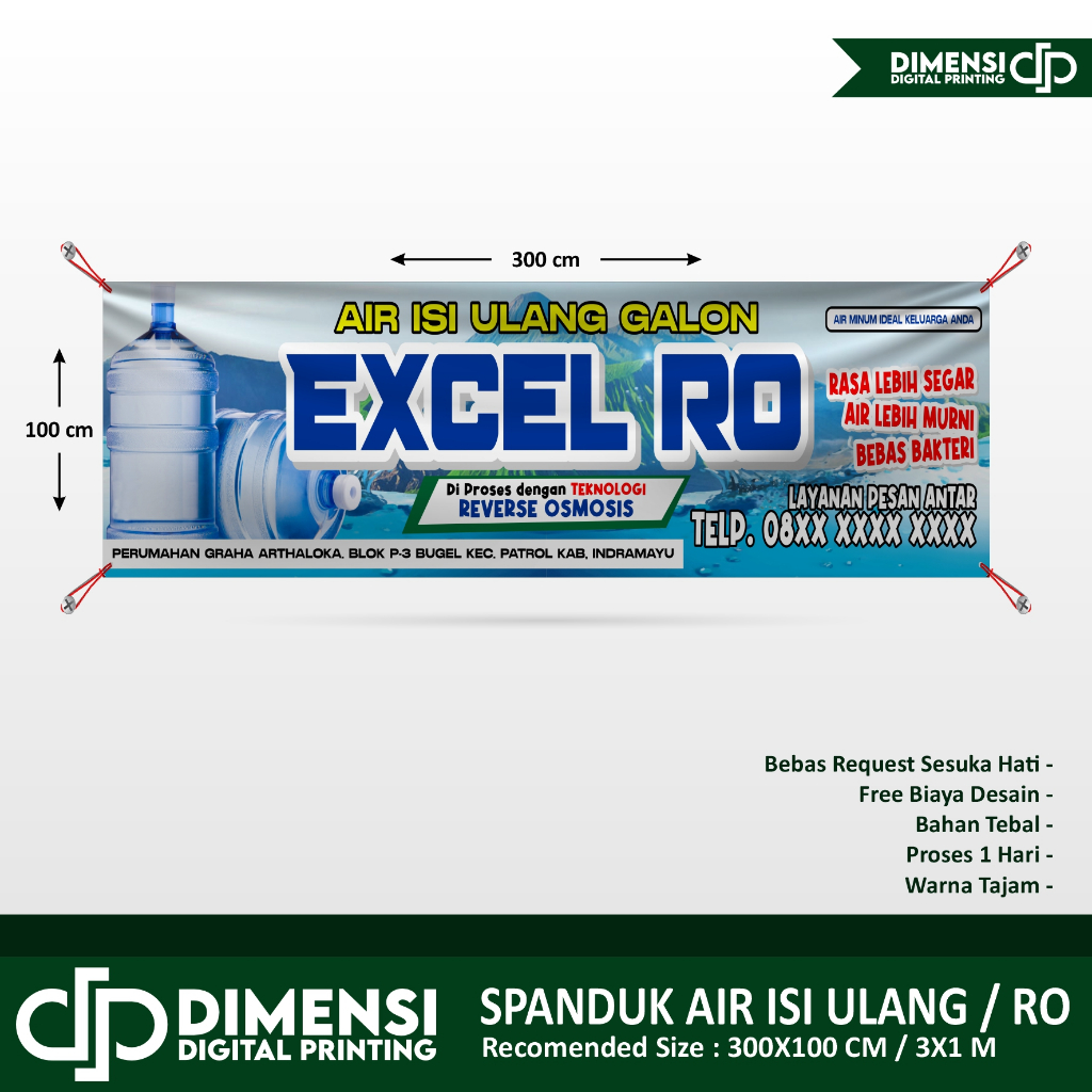 Jual spanduk isi ulang air minum RO / spanduk isi ulang galon / spanduk ...