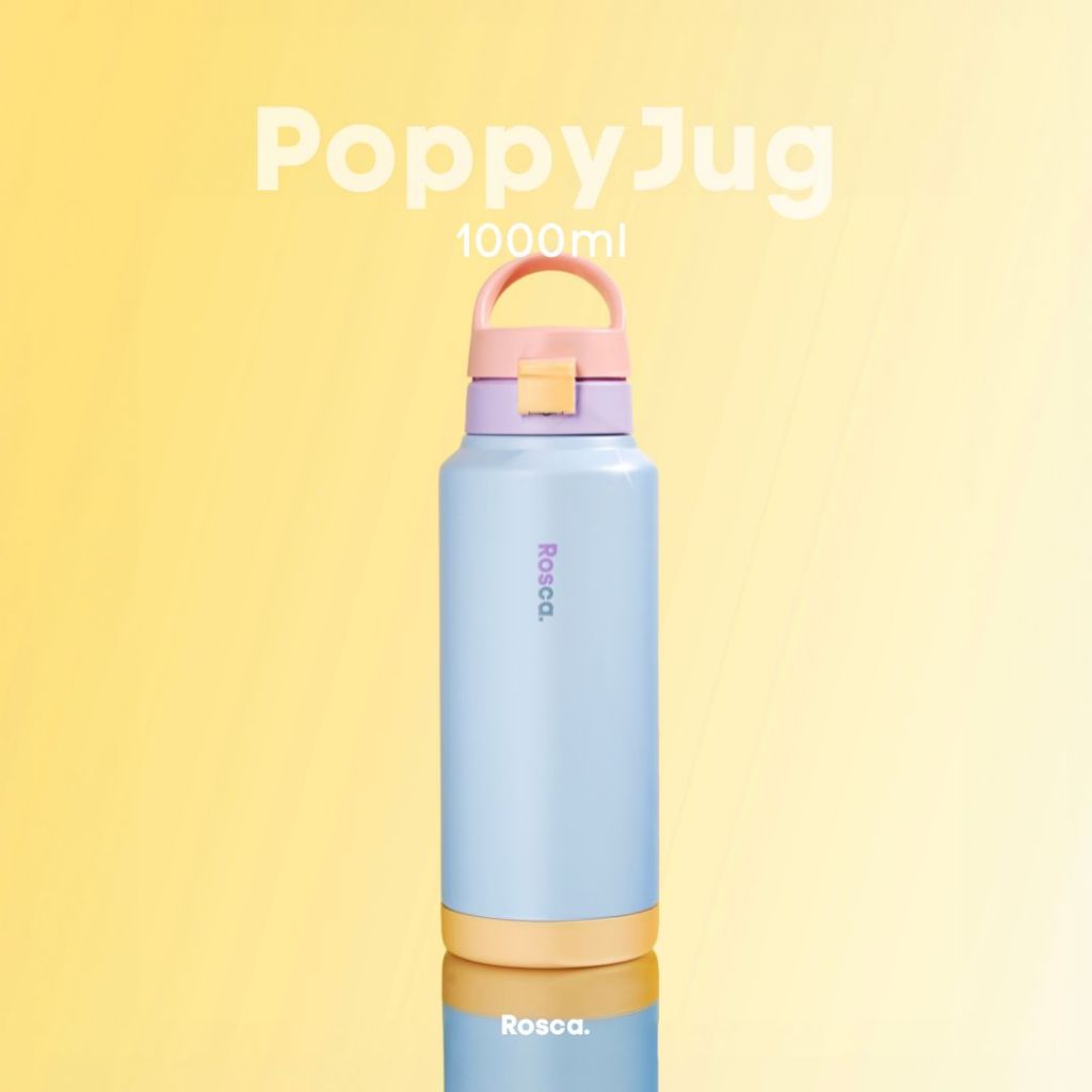 Jual Rosca PoppyJug Tumbler Stainless 1 Liter Botol Minum 1 Liter Tahan ...