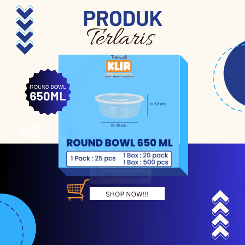 Jual Thinwall Klir 650 Round Bowl isi 25 pcs | Shopee Indonesia