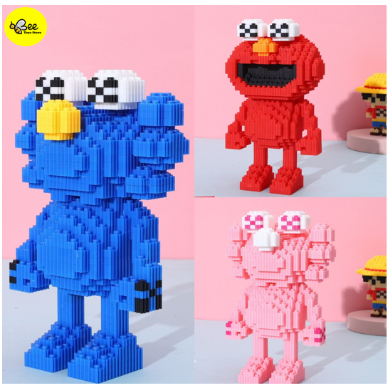 Jual BTS Nano Blocks MEDIUM Elmo X Kaws, Building Blocks, Blok ...