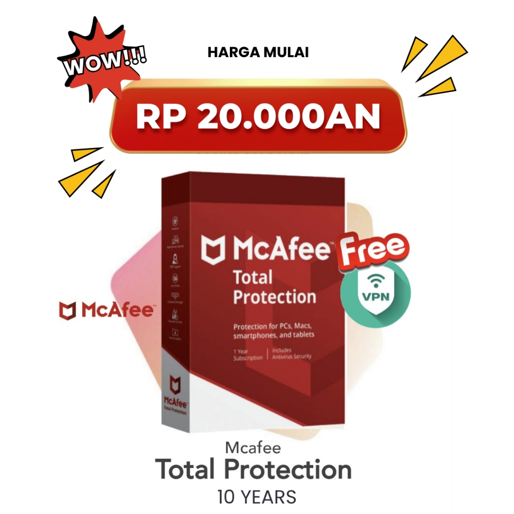Jual Mcafee Total Protection Latest Version 10 YEARS - ANTIVIRUS ...
