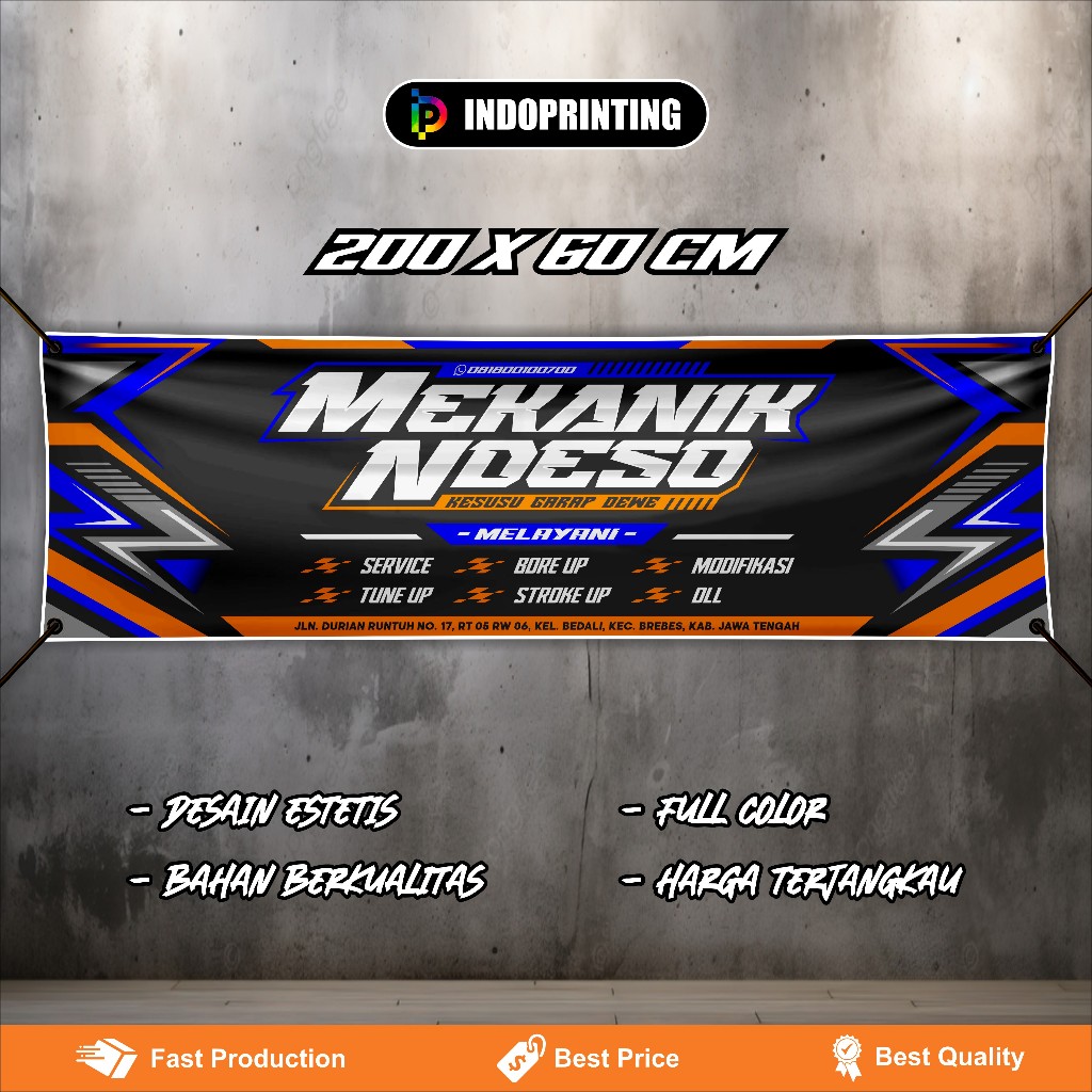Jual SPANDUK BENGKEL / BANNER BENGKEL 200 X 60cm (COD) | Shopee Indonesia