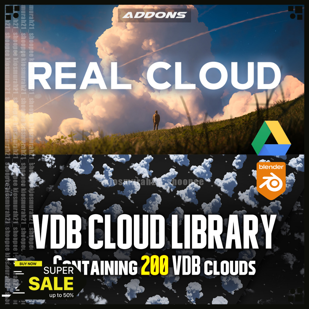 Jual Real Cloud Generator - Vdb Clouds Library 3D Blender addons Plugin ...