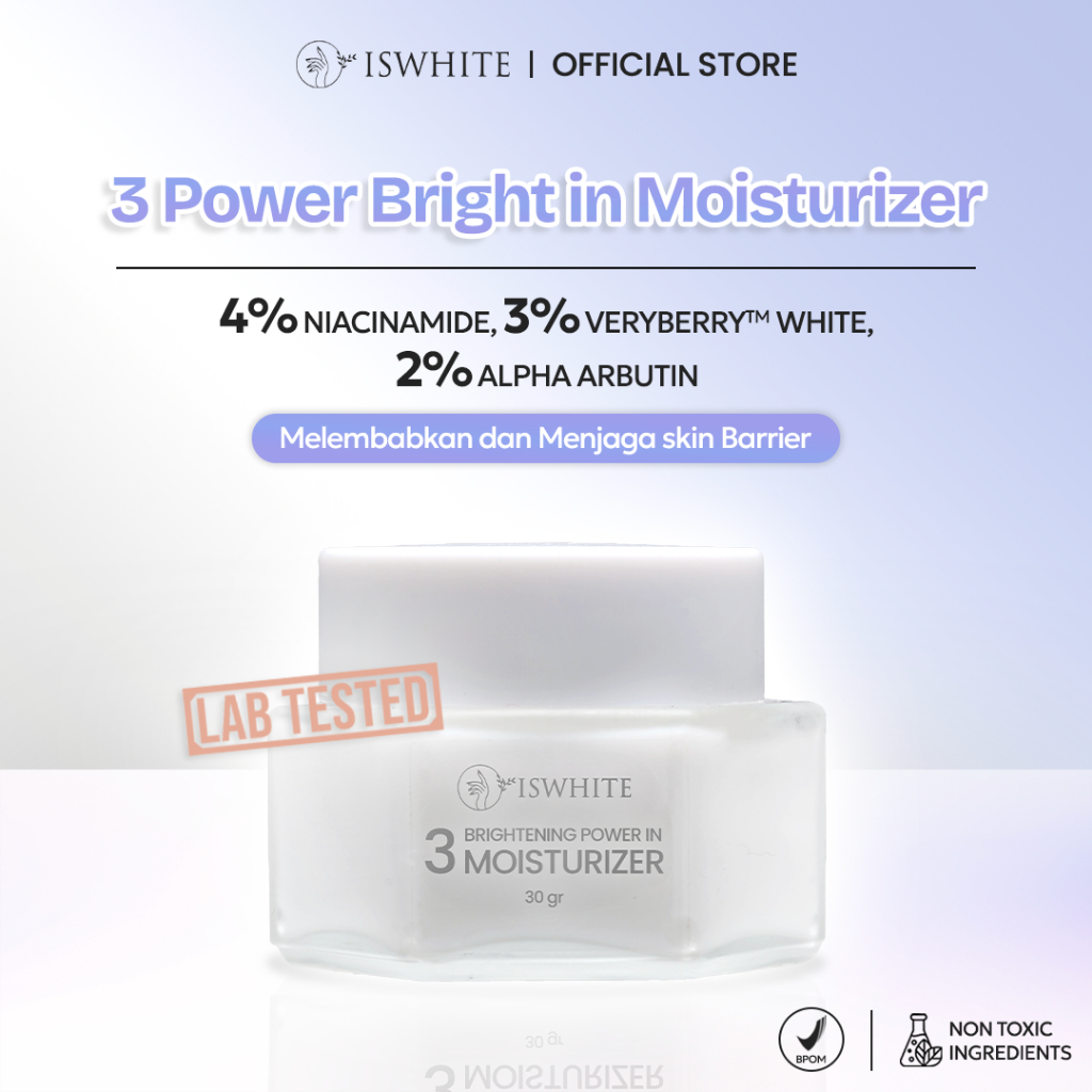 Jual ISWHITE 3 Brightening Power in Moisturizer 4% Niacinamide 2% Alpha ...