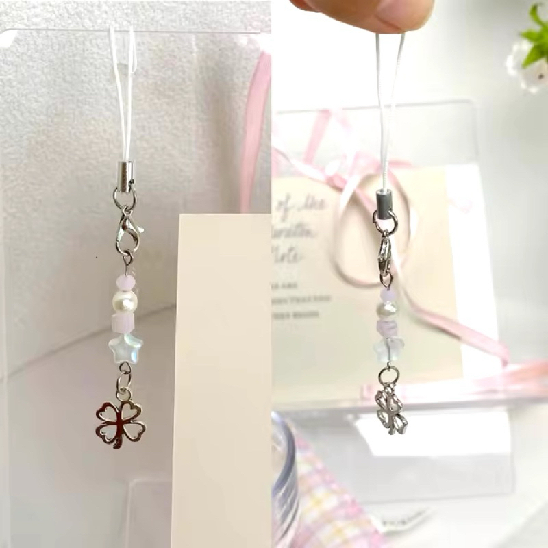 Jual strap phone) candy color phone lanyard star beaded pendant wrist ...