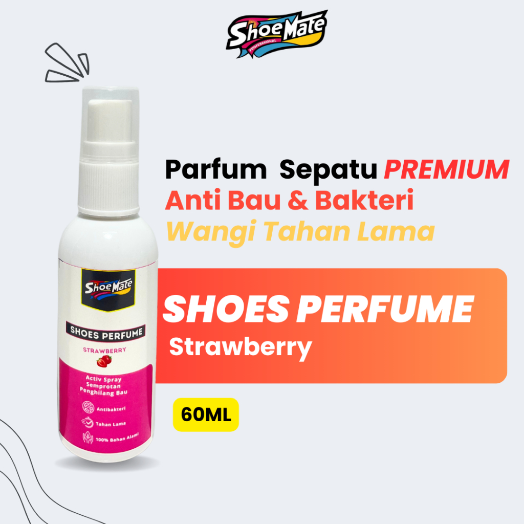 Jual ShoeMate - Shoe Perfume spray penghilang bau sepatu Varian Strawberry 60ml | Shopee Indonesia