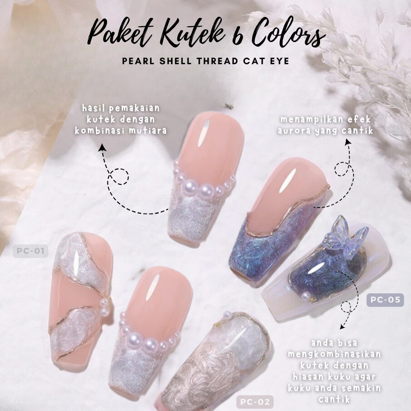 Jual [ COD ] Paket Rising Lady Kutek Aurora Threaded Cat Eye 6 Colours ...