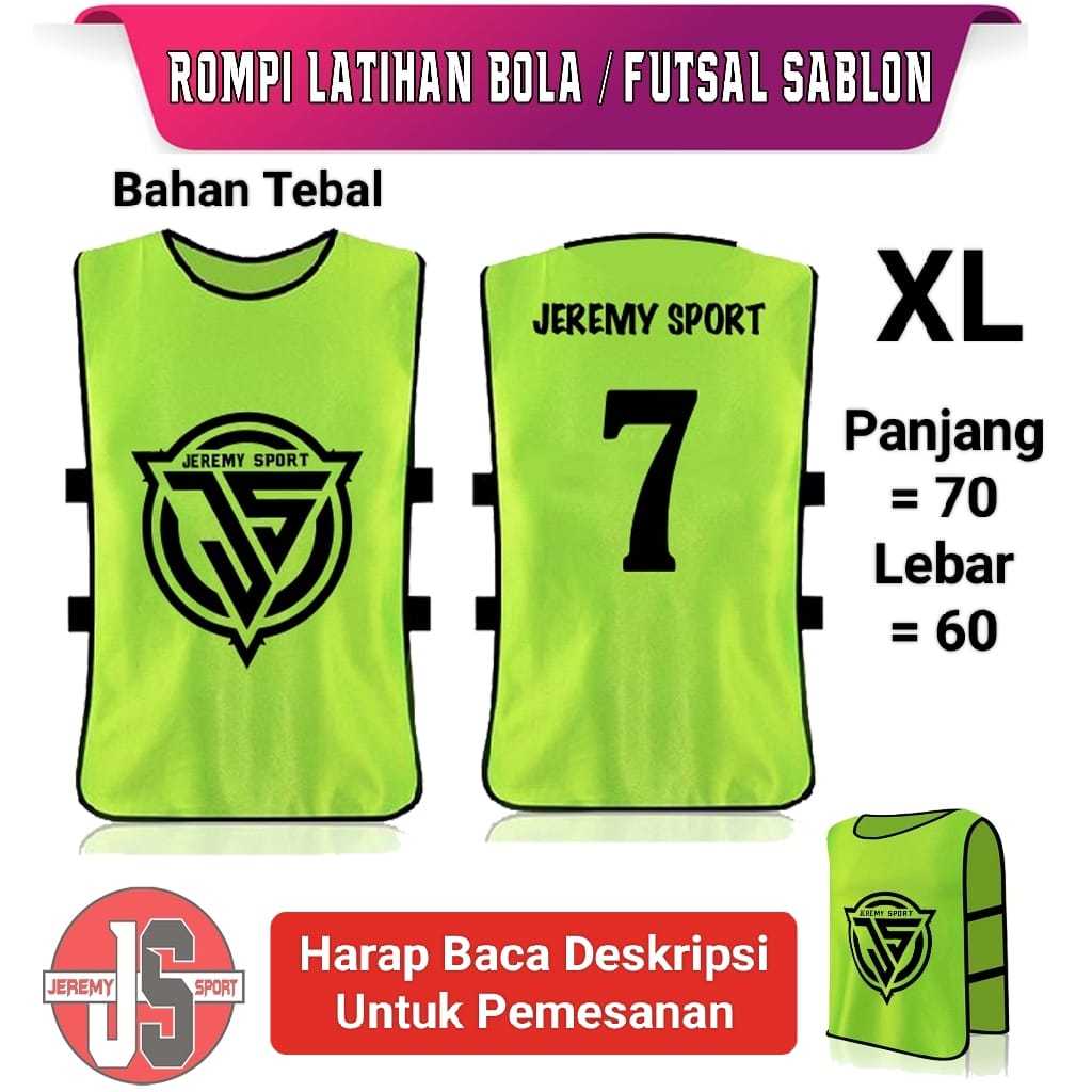 Jual Rompi sepak Bola bahan TEBAL Karet Ukuran XL - Rompi Futsal Karet ...