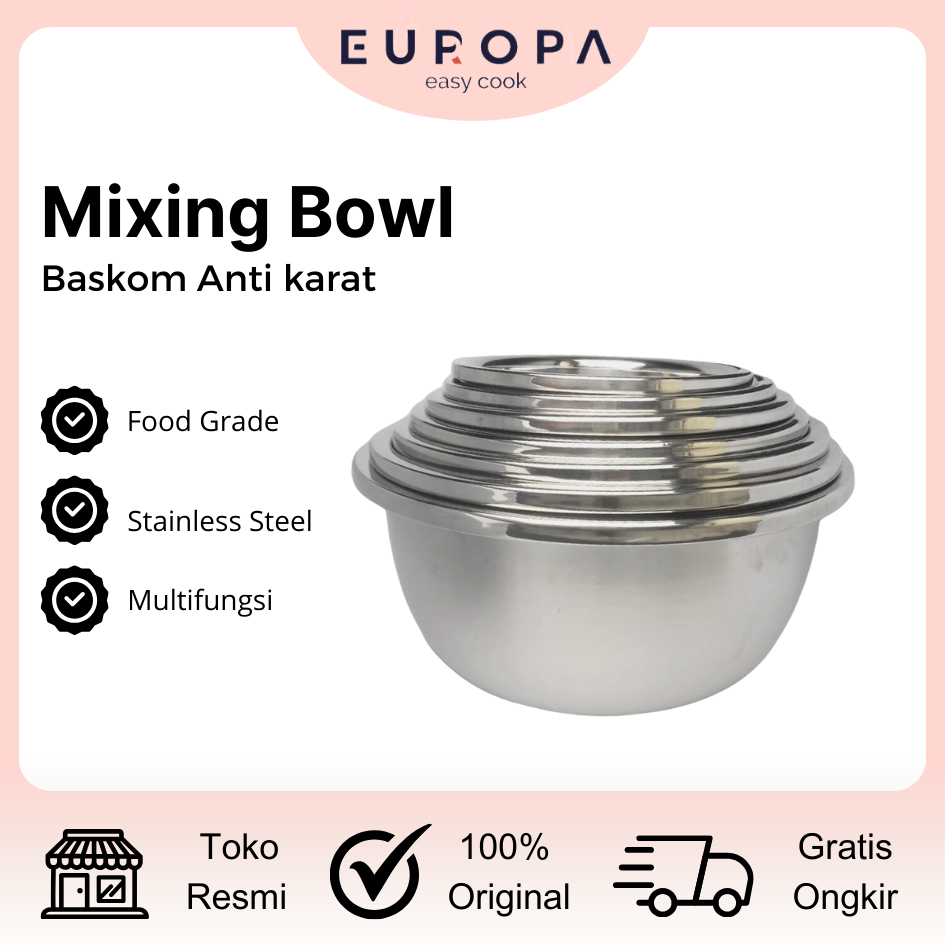 Jual Baskom Stainless Tebal Korea Baskom Premium Baskom 20-40Cm EUROPA ...