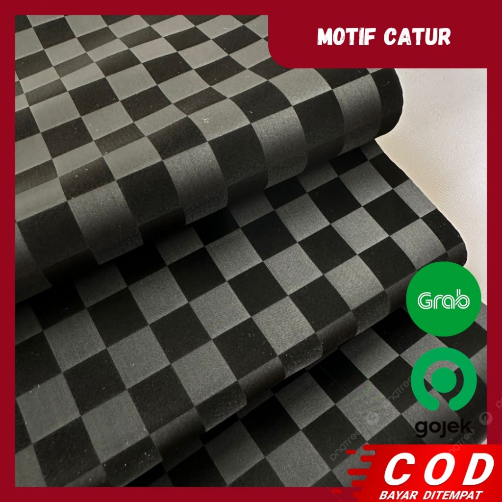 Jual Kulit Motif Catur 3D Ukuran 46 x 90 cm Jok Motor Mobil Sofa PU ...
