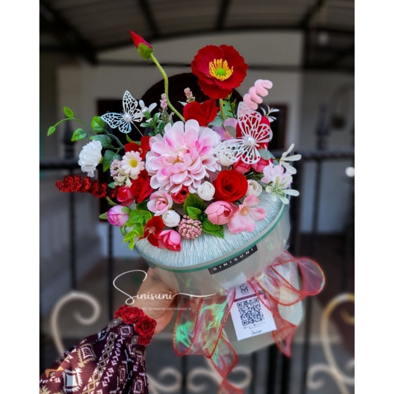 Jual Round Bouquet premium lucu buket bunga artificial | Shopee Indonesia