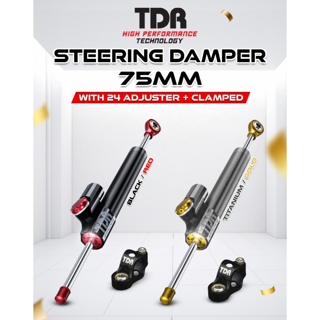 Jual Steering Damper TDR 75mm with 24 Adjuster + Clamped | Shopee Indonesia