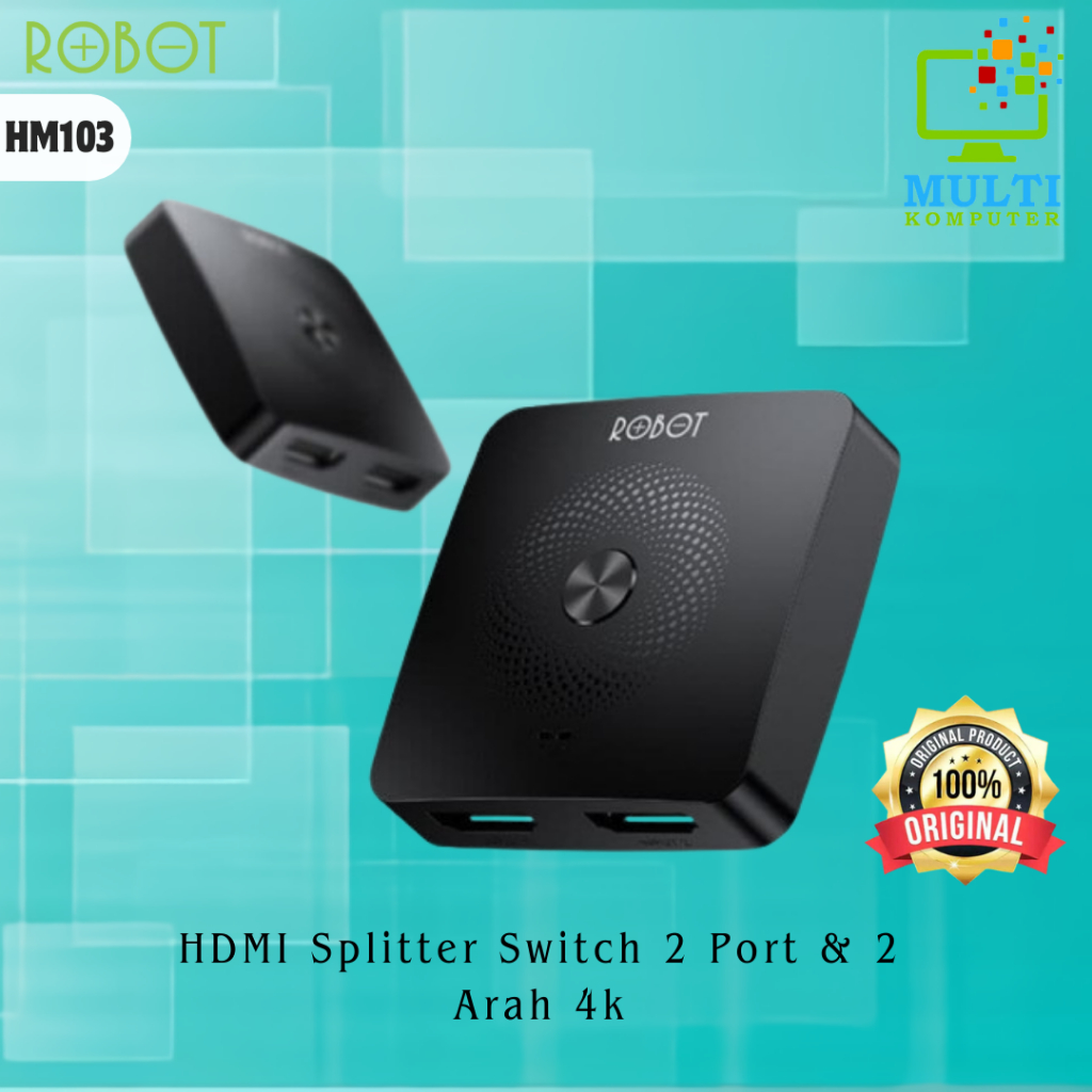 Jual ROBOT HDMI Splitter Switch HM103 2 Port & 2 Arah 4k GARANSI 1 TAHUN | Shopee Indonesia