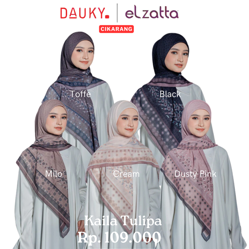 Jual ELZATTA Kaila Tulipa - Fashion Muslim Jilbab Hijab Segi Empat ...