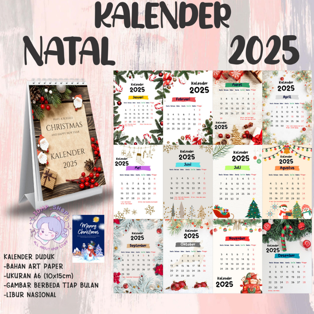 Jual KALENDER DUDUK 2025 A6 HARI NATAL | Shopee Indonesia