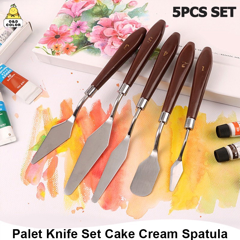 Jual Palette Knife Spatula Lukis 5pcs Pisau Palet Untuk Dekorasi Kue ...
