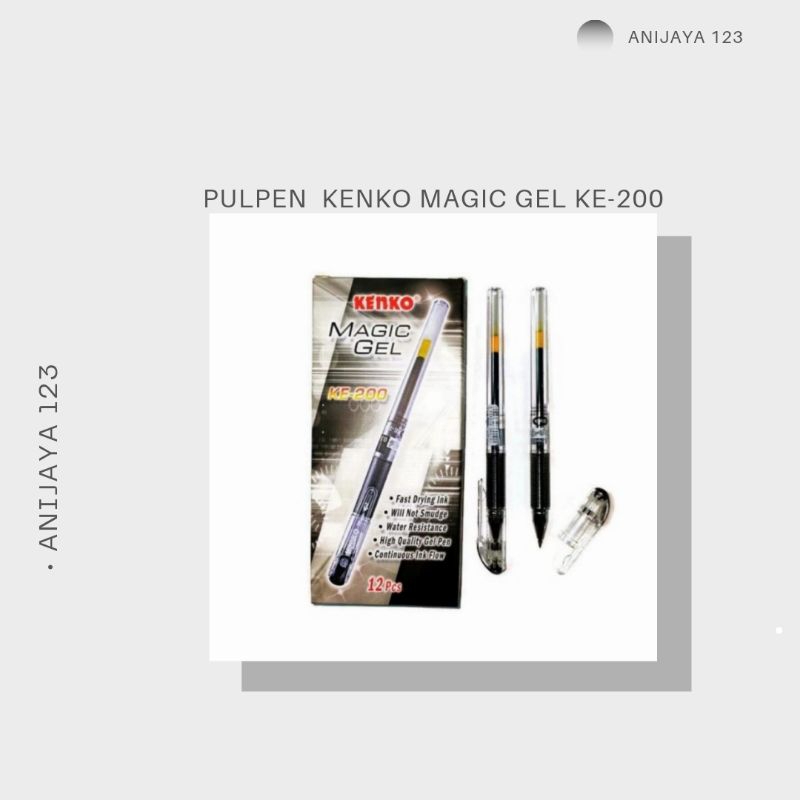 Jual PULPEN/GEL PEN KENKO MAGIC GEL KE-200 1PACK ISI 12PCS | Shopee Indonesia