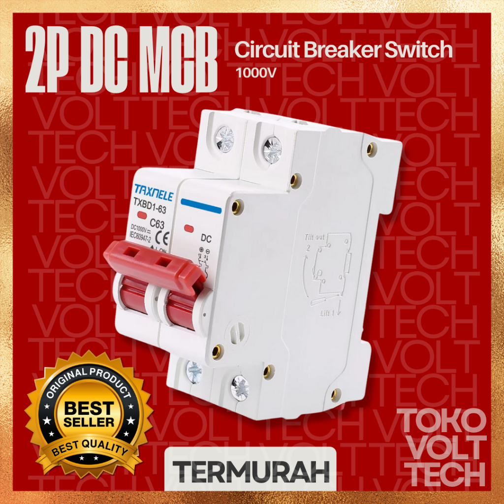 Jual Solar Mini Circuit Breaker 2P DC 1000V Battery Switch 6A 10A 16A 20A 25A 32A 40A 50A 63A ...