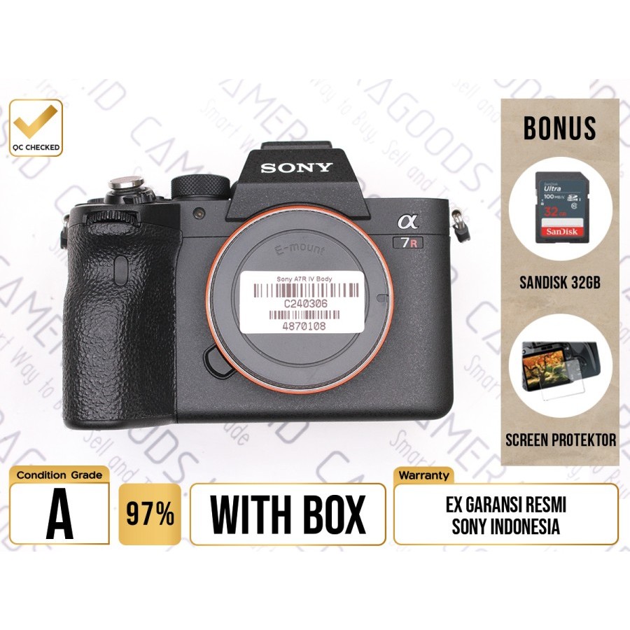 Jual Sony Alpha A7R IV A7RIV A7R4 Body Only Full Frame Camera - Grade A - C240306 Kamera Digital ...