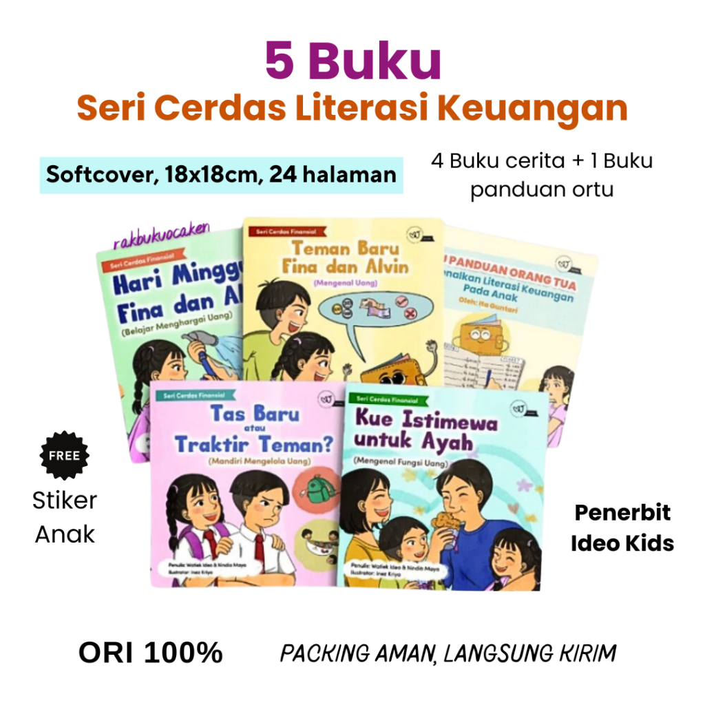 Jual (1 Paket Isi 5) SOFTCOVER Seri Cerdas Finansial Penerbit Ideo Kids Buku Literasi Keuangan ...