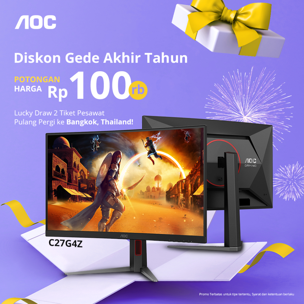 Jual Monitor LED AOC C27G4Z Adaptive Sync 27" Fast VA 0.3ms 280Hz Curve ...