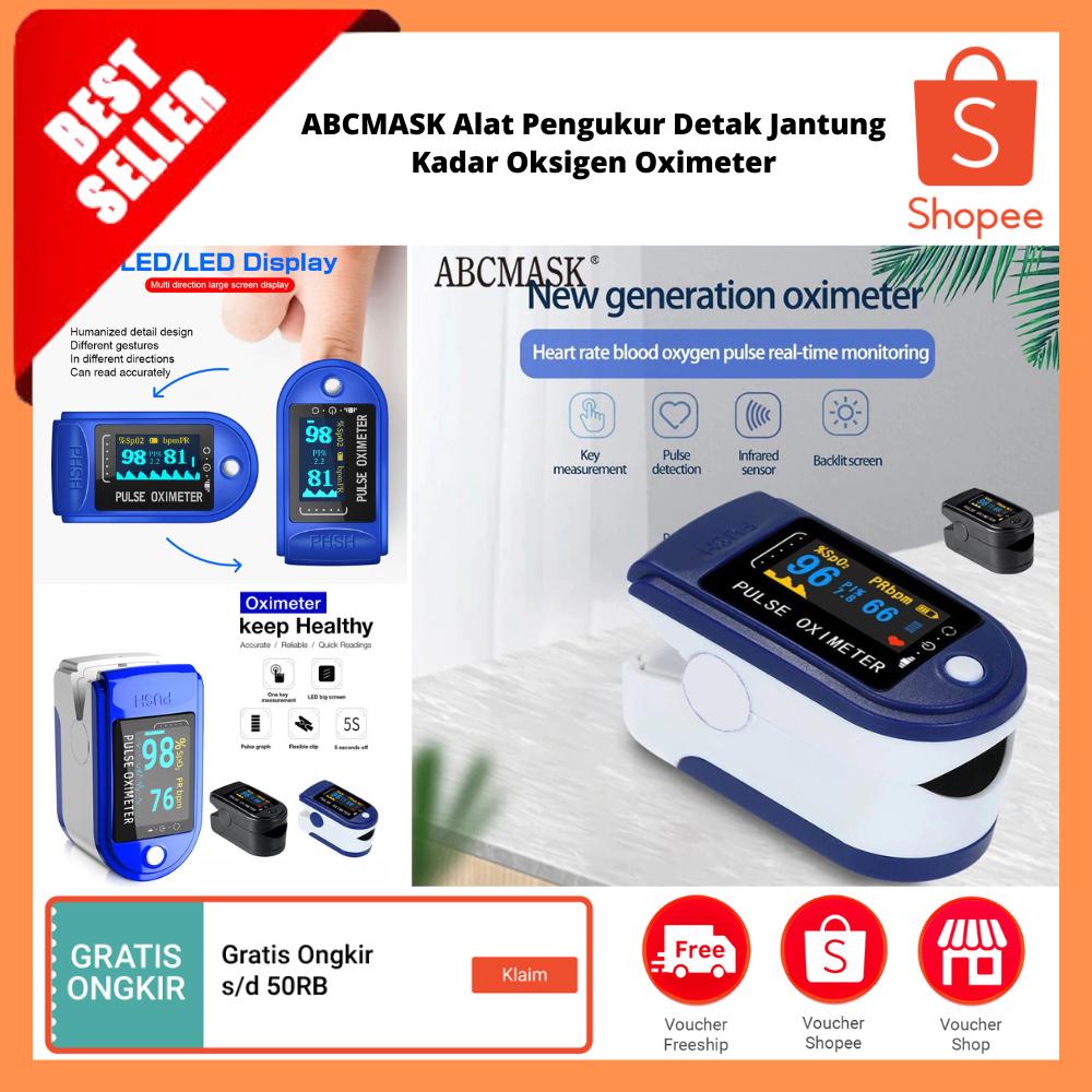 Jual Alat Pengukur Detak Jantung Kadar Oksigen Oximeter /Monitor Denyut ...