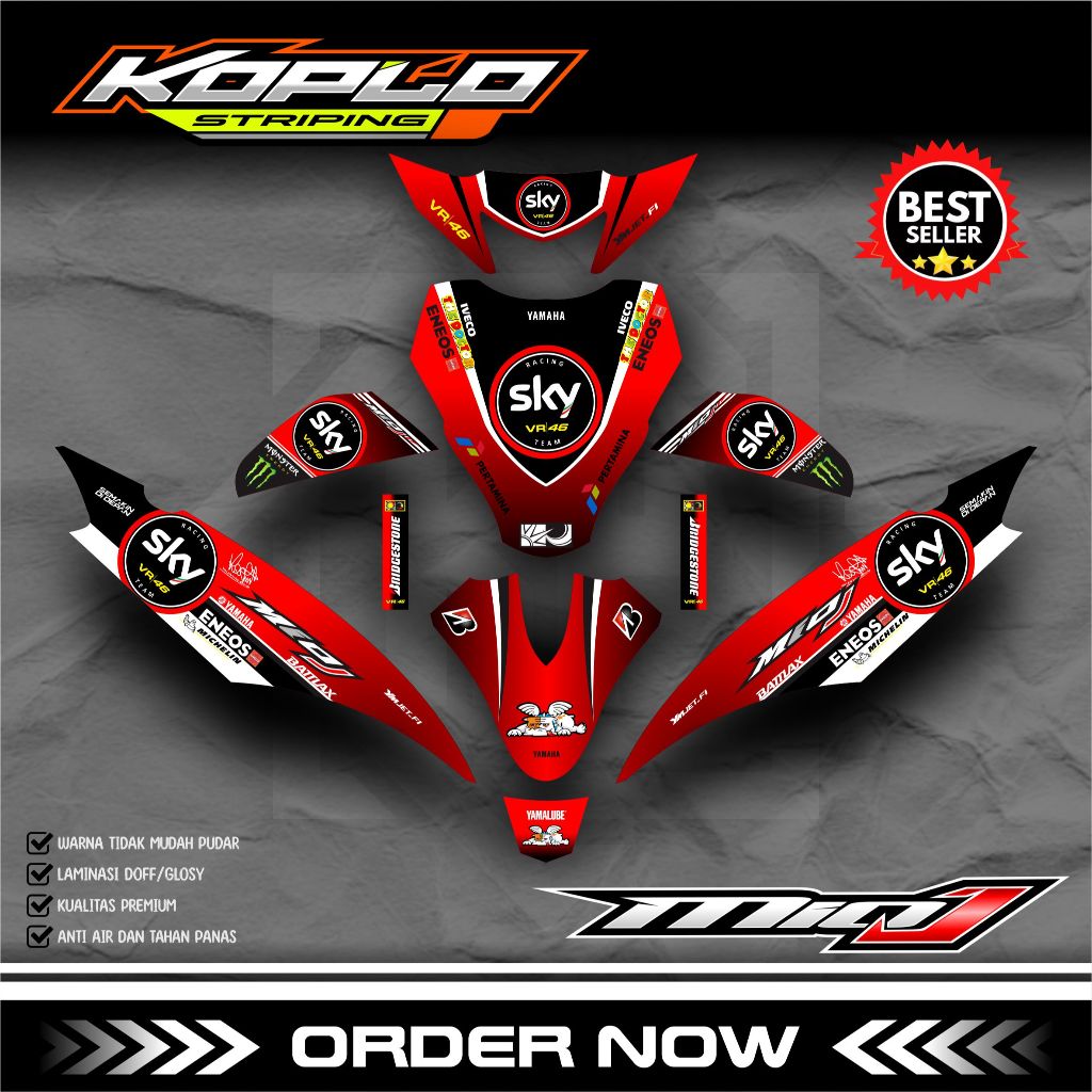Jual Stiker Sticker Decal Full Body Motor Yamaha MIO J - Stiker ...