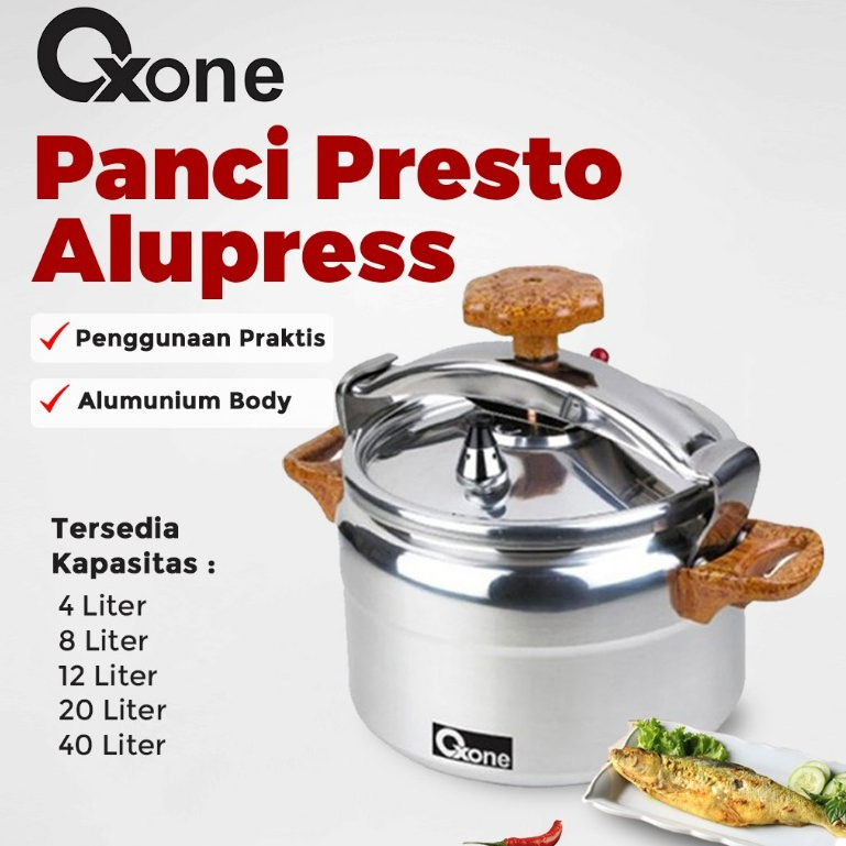 Jual OXONE Panci Presto Alumunium Pressure Cooker 40L Kapasitas 40 Liter Premium OX2040 OX-2040 ...