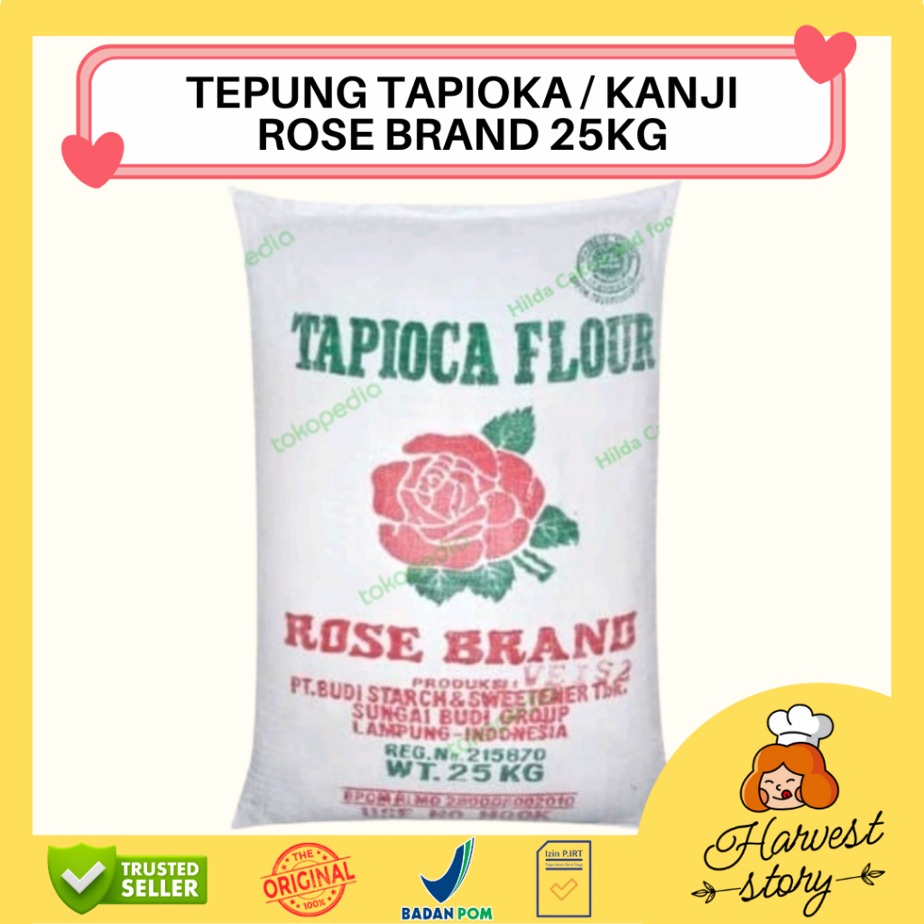 Jual TEPUNG TAPIOKA ROSE BRAND KANJI MAWAR 25KG / TAPIOKA ROSE BRAND ...