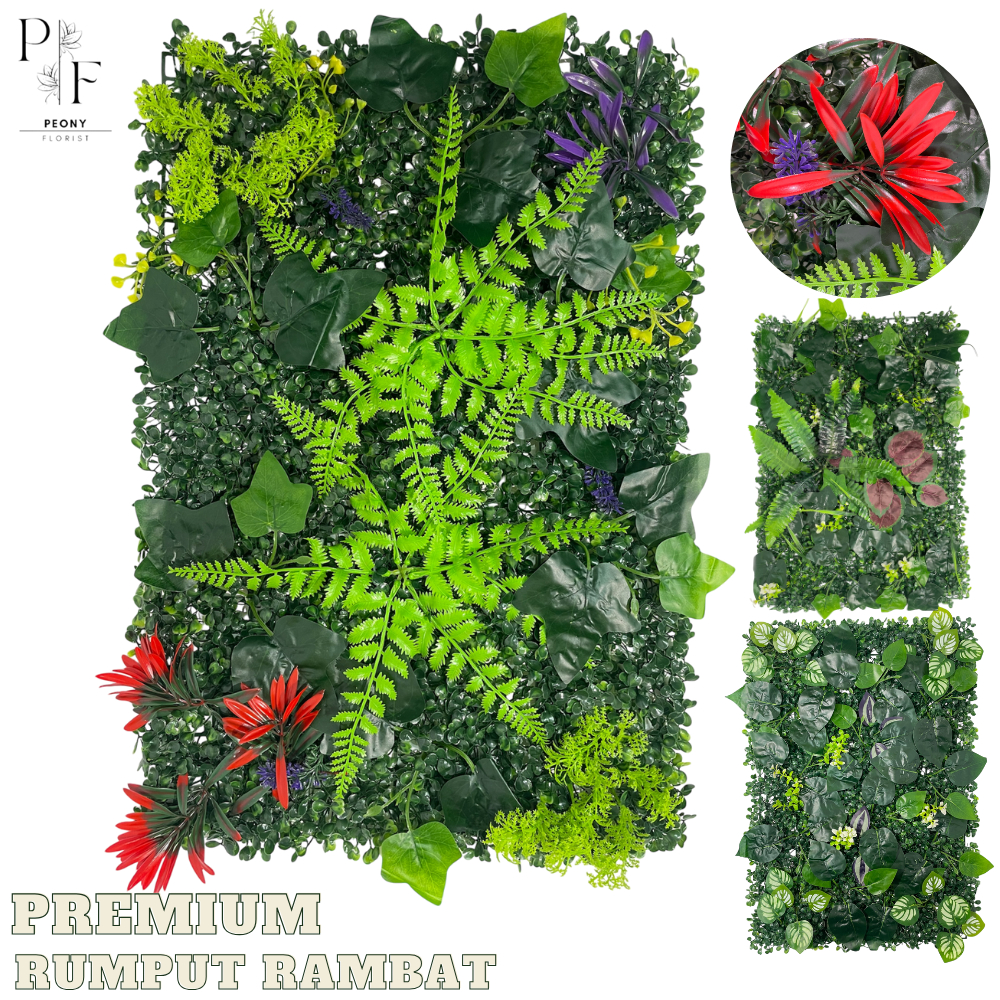 Jual Tanaman Rumput Dinding Rambat 40 x 60 CM Daun Hijau Palsu Dekorasi ...