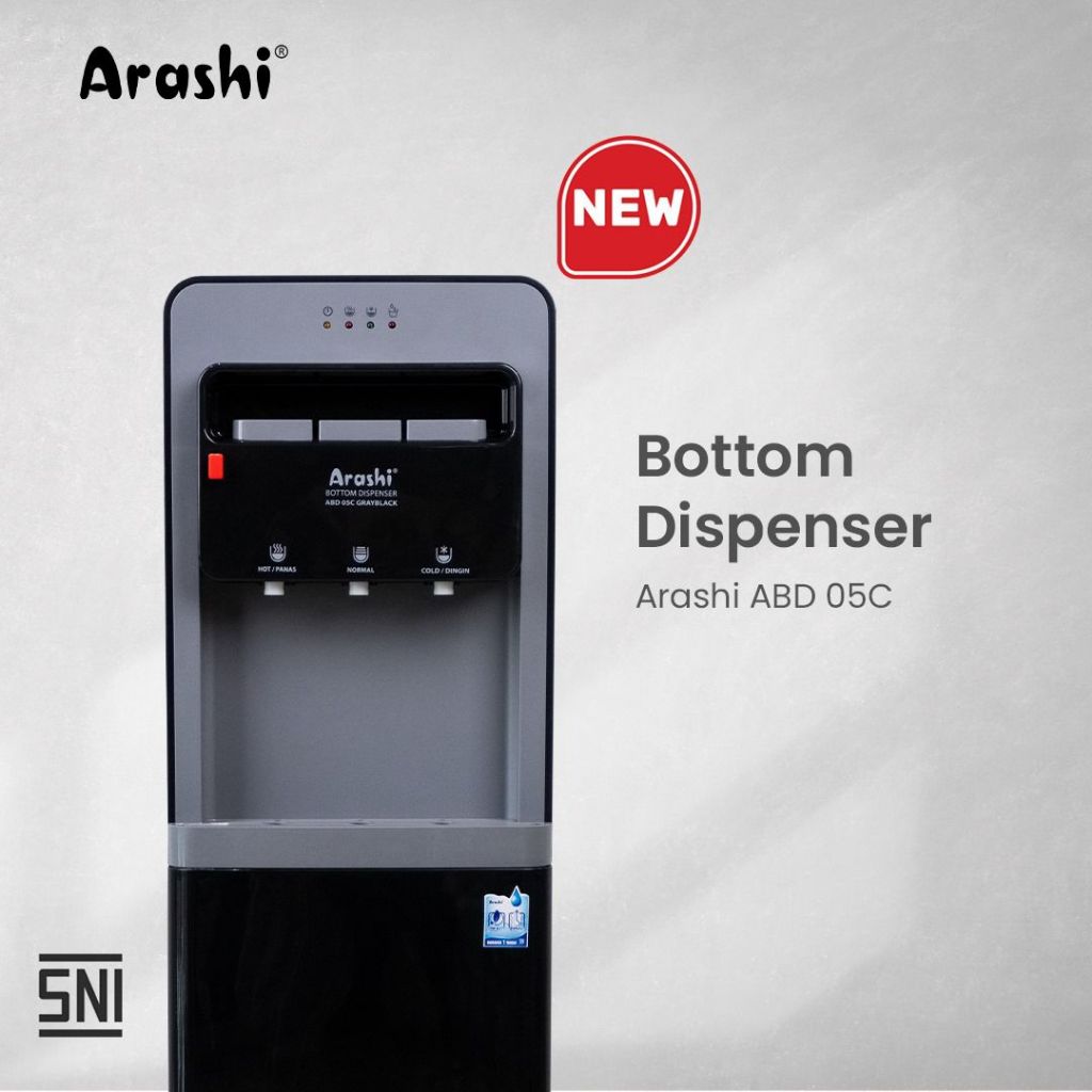 Jual DISPENSER GALON BAWAH ARASHI ABD05 (HOT NORMAL COOL) 3 KRAN NON KOMPRESOR | Shopee Indonesia