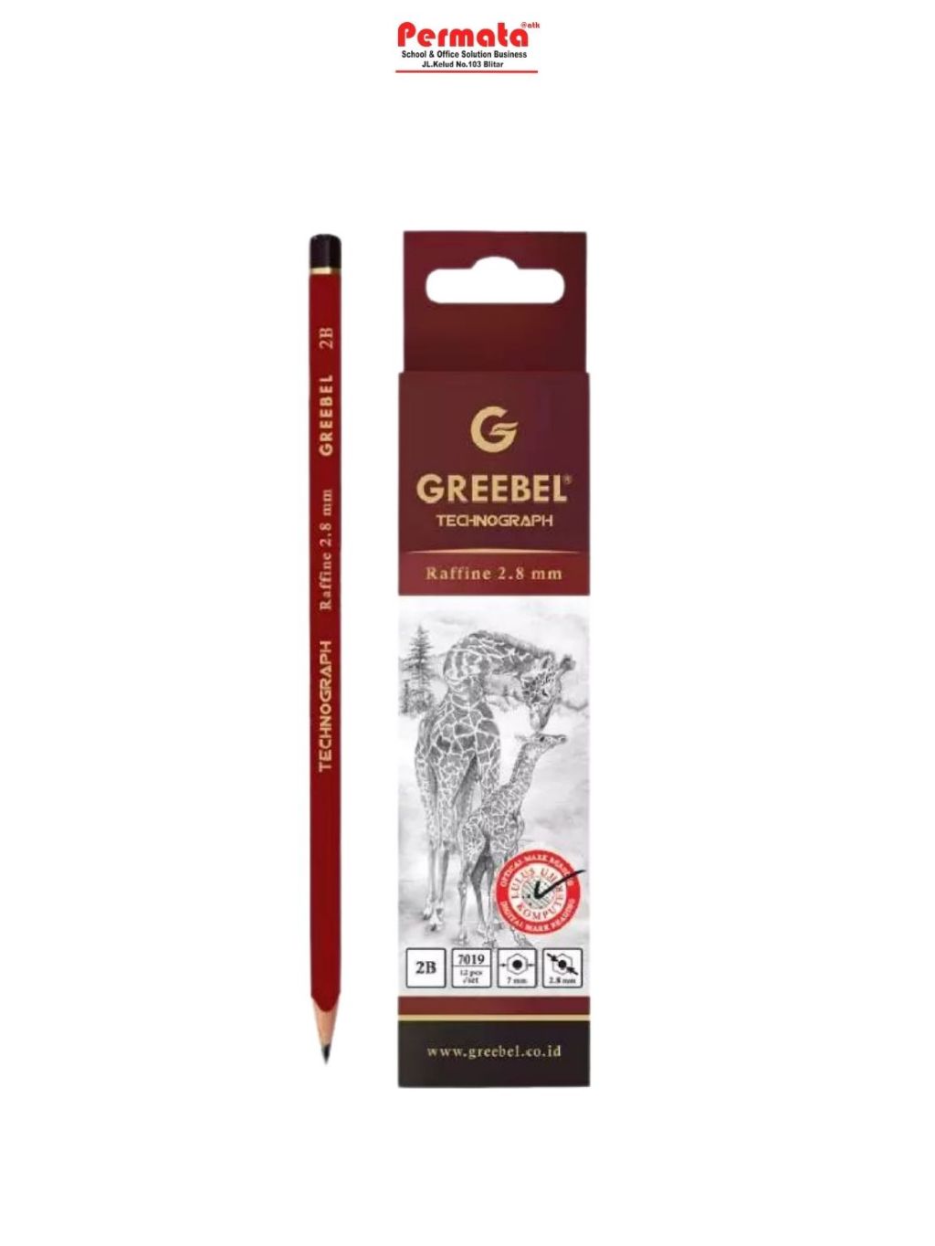Jual GREEBEL Pensil Pencil Kayu 2B 7019 12 Pcs Per Pack / Pensil Tulis ...