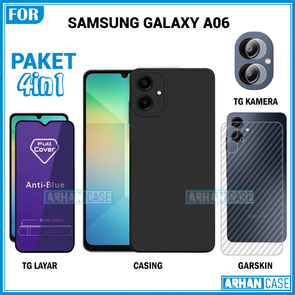 Jual Paket Komplit 4in1 Case Pro Samsung A06 A05 A05s Case Perlindungan Lengkap | Shopee Indonesia