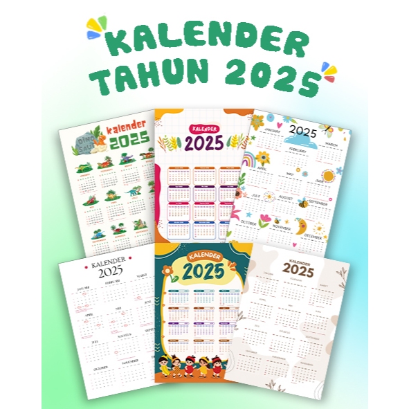 Jual Kalender 2025 Dinding A3 Tema Anak & Tema Simpel / Kalender ...