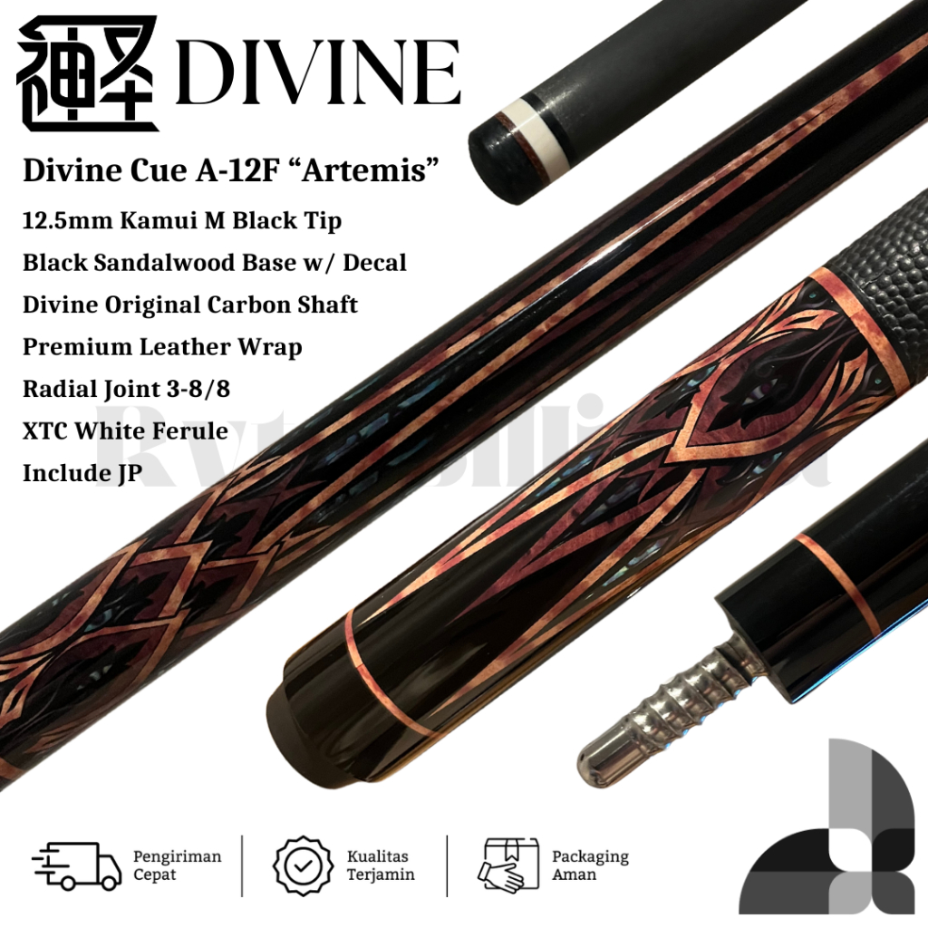 Jual Divine Cue A-12F Artemis | Stick Billiard Carbon Premium - Ryto BL ...