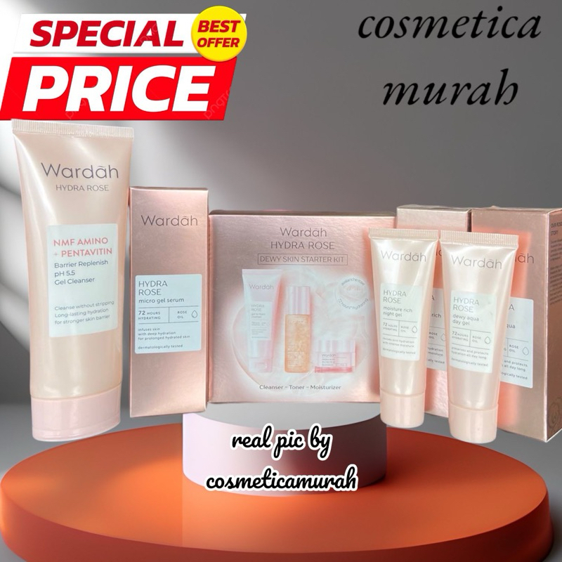 Jual WARDAH hydra rose skin care series glowing skin barrier dan ...