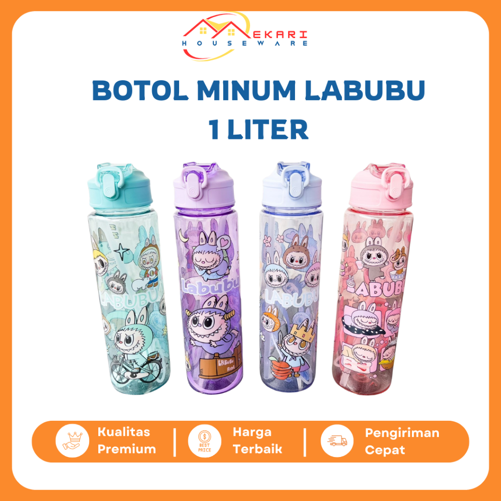 Jual Botol Minum Labubu BPA Free 1 Liter | Shopee Indonesia