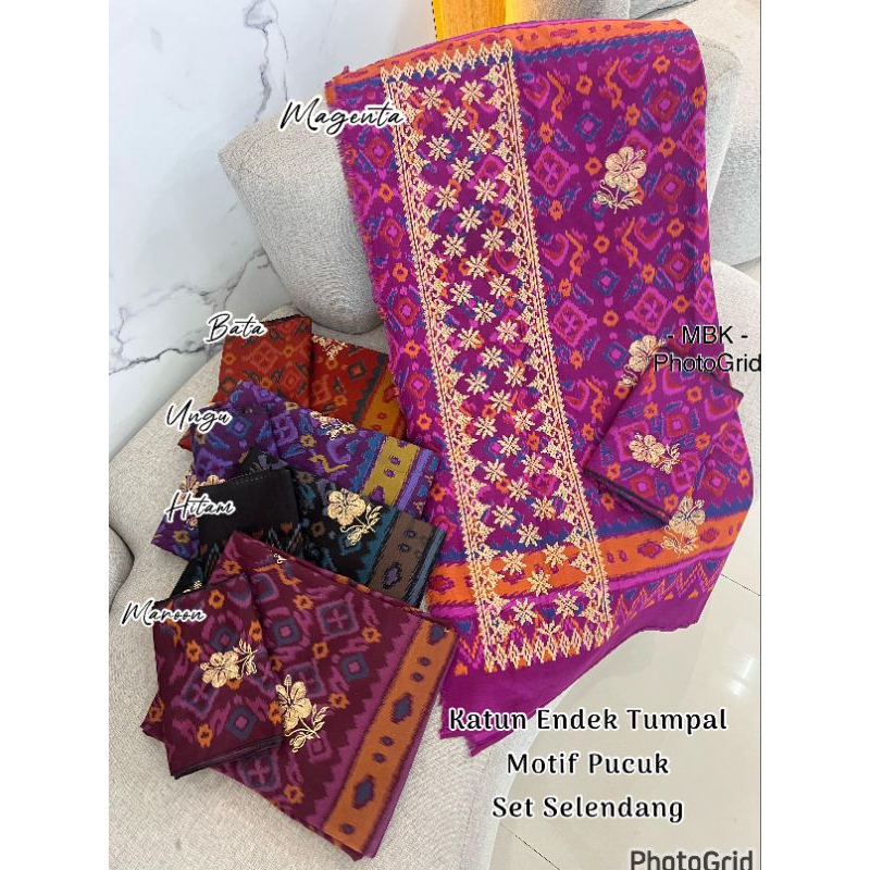 Jual KAMEN ENDEK TUMPAL MOTIF PUCUK SET SELENDANG | Shopee Indonesia