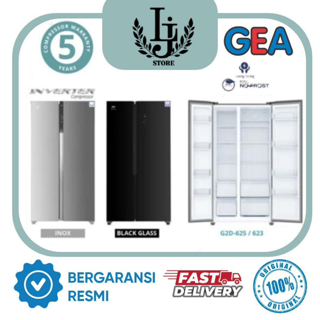 Jual Kulkas GEA 2 Pintu G2D623 Kulkas Set By Side 2 Pintu Lemari GEA ...