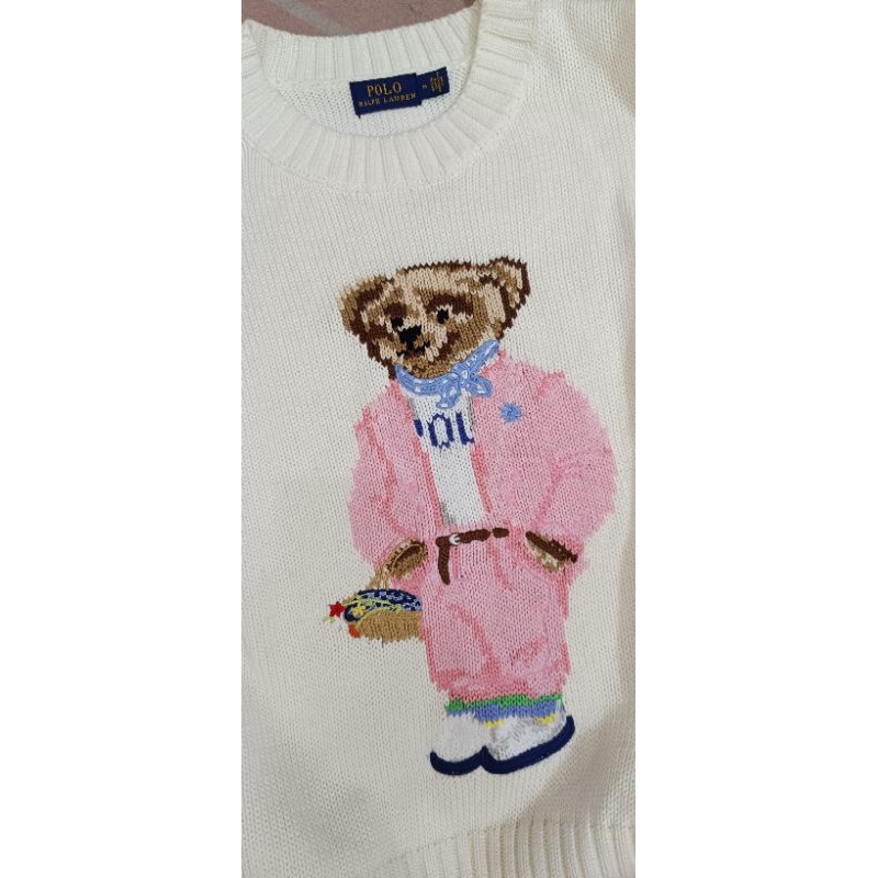 Jual SWEATER POLO DENGAN GAMBAR SULAM BERUANG BERBAJU MERAH MUDA ...