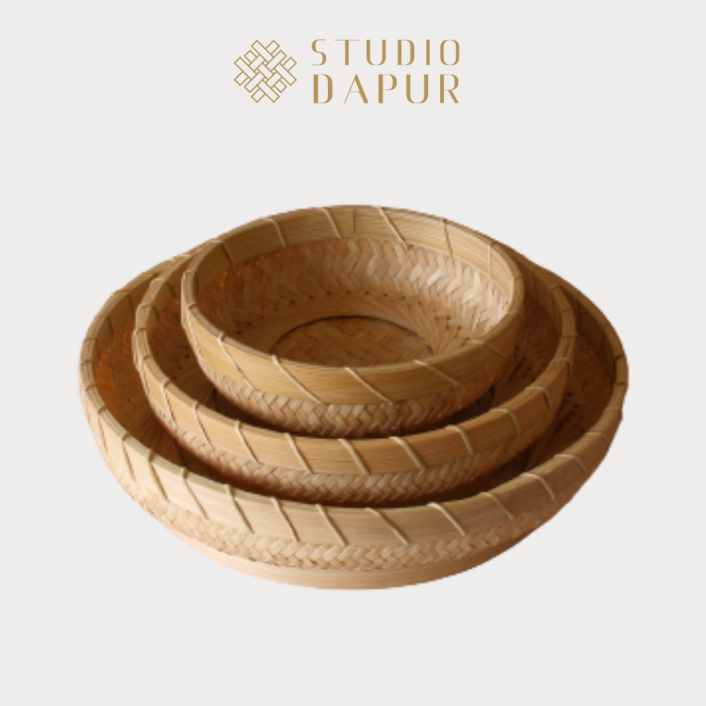 Jual Studio Dapur Mangkuk Anyaman Bambu Buni Basket Natural Bamboo ...