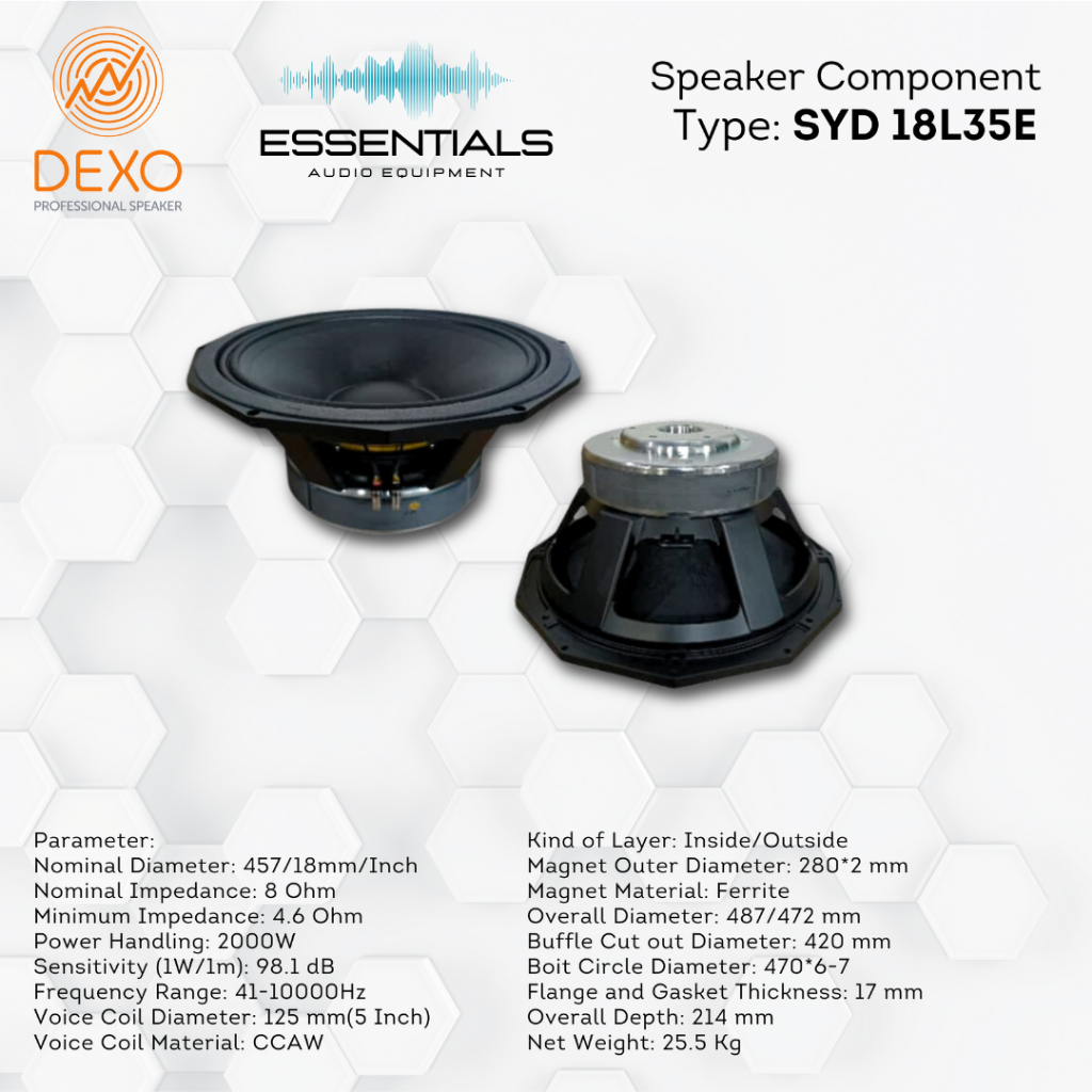 Jual Speaker Component 18 in Double Magnet DEXO SYD 18L35E | Shopee ...