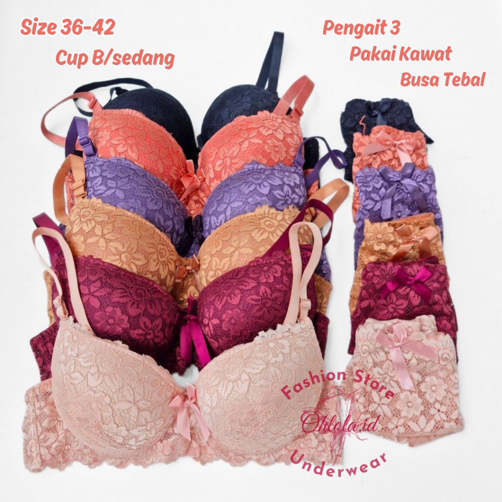 Jual Set Bh Dan Celana Dalam Wanita Sexy Premium Motif Renda Busa Tebal ...