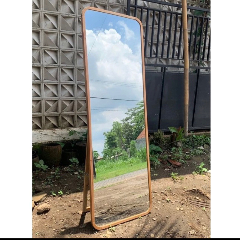 Jual Cermin Kaca Pingul Ukuran 170 x 40 cm Standing Mirror Cermin Full ...