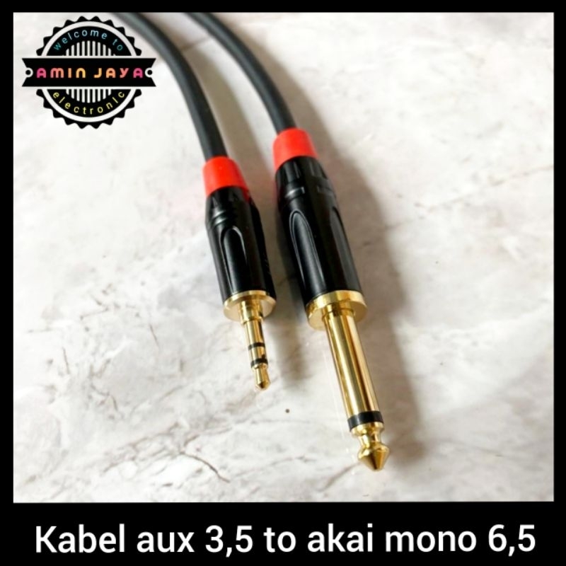 Jual Kabel aux 3,5 to akai mono 6,5 / kabel jack mini stereo to akai mono | Shopee Indonesia