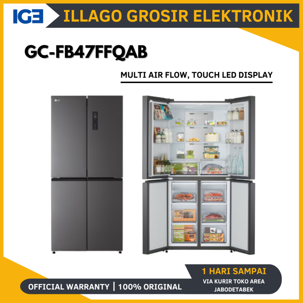 Jual LG GCFB47FFQAB - KULKAS LEMARI ES 4 PINTU MULTIDOOR 470L GC ...