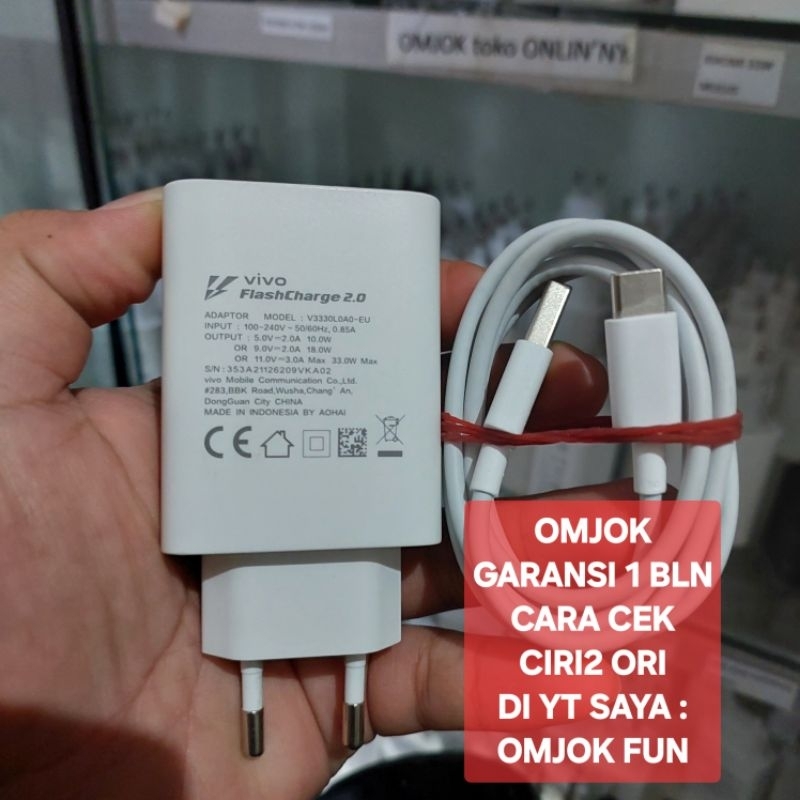Jual Carger Cas Copotan VIVO V21, V21 5g Ori bawaan hp bekasan 33watt ...