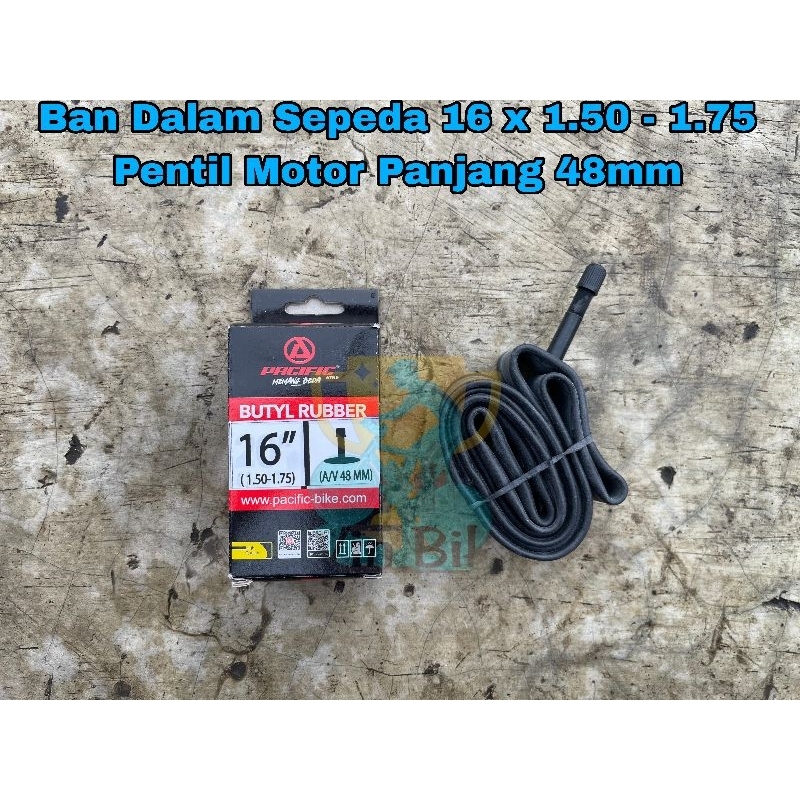 Jual Ban Dalam Sepeda 16 x 1.50 - 1.75 A/V 48mm Pacific Pentil Panjang Motor Free Packing ...