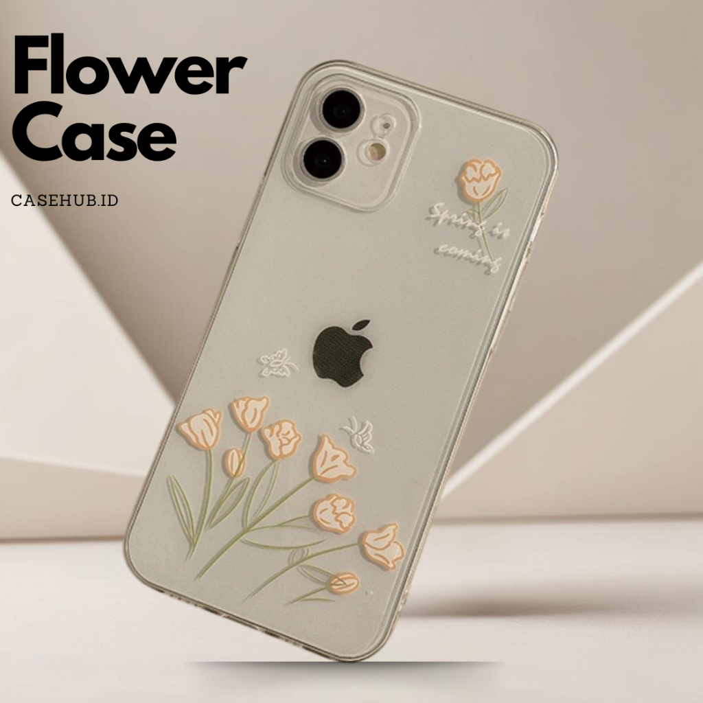 Jual case handphone casing hp iphone flower 12 13 14 15 16 plus pro max ...